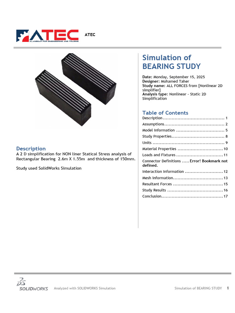 Nonlinear 2D Bearing Stress Analysis | PDF | Young's Modulus ...