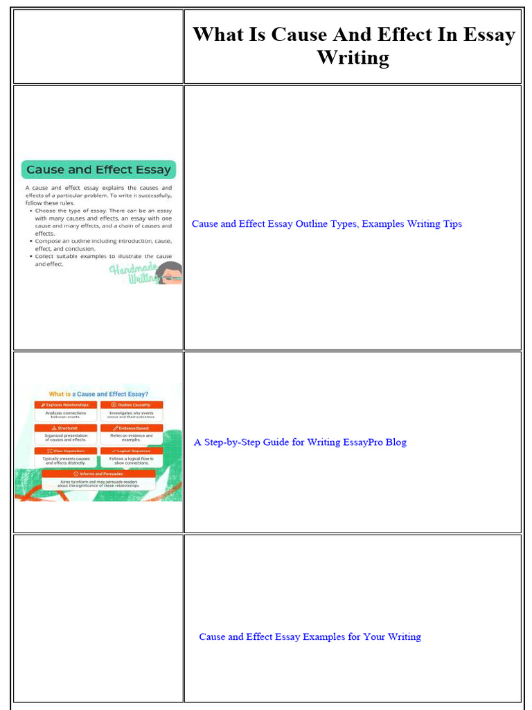 What is Cause and Effect in Essay Writing | PDF | Essays | Causality
