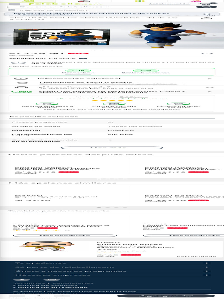 FIGURAS SOLID EDGE WORKS - THE 10 VEGETA BANPRESTO falabella.com | PDF