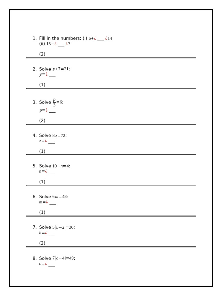 Solving Equations | PDF