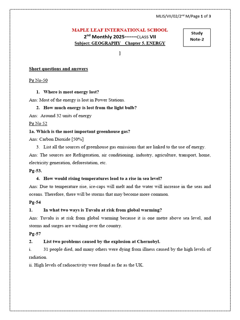 Https Mlis - Education File MLIS VII 2nd M-02 - GEO-STUDY NOTE-2024-1 ...