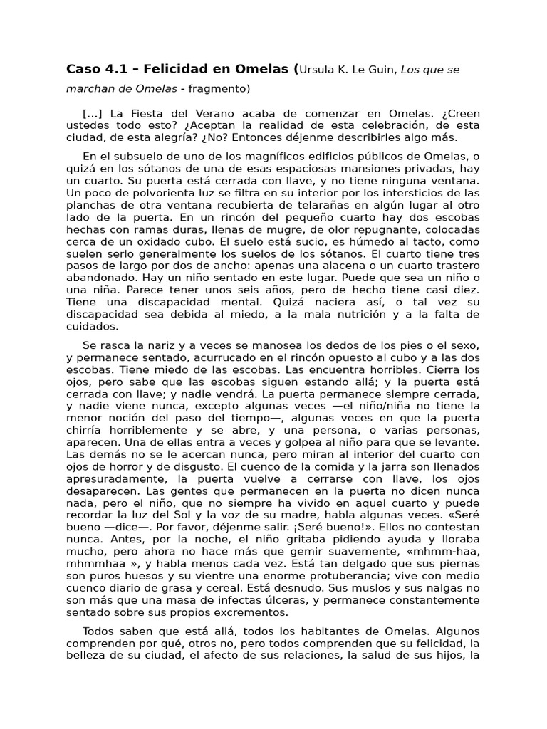 Dilemas éticos en Omelas y Ford Pinto | PDF