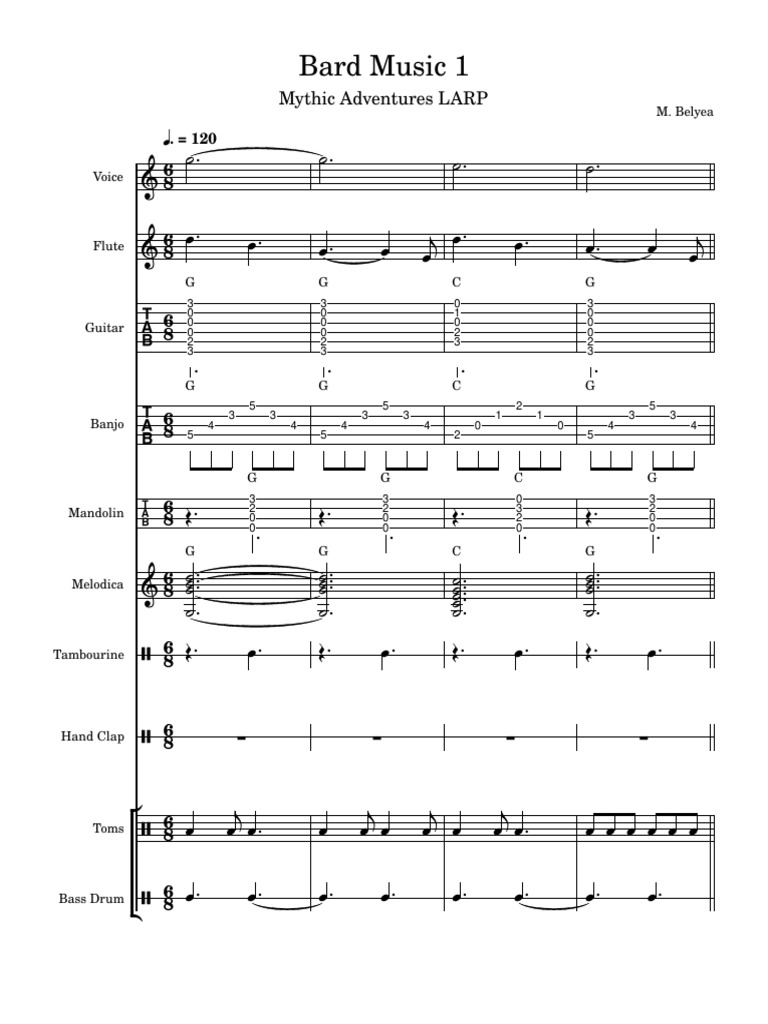 Bard Music for Mythic Adventures | PDF | Chordophones | Gaiaphones
