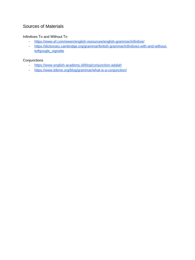 Sources of Materials | PDF