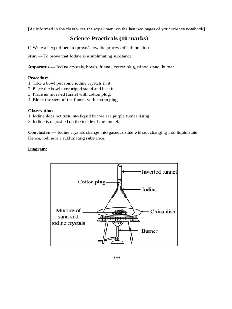 Iodine Sublimation Experiment Guide | PDF | Vitamin | Foods