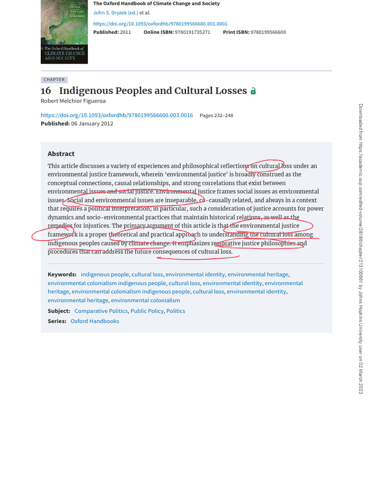 Indigenous Peoples and Cultural Loss | PDF | Justice | Crime & Violence