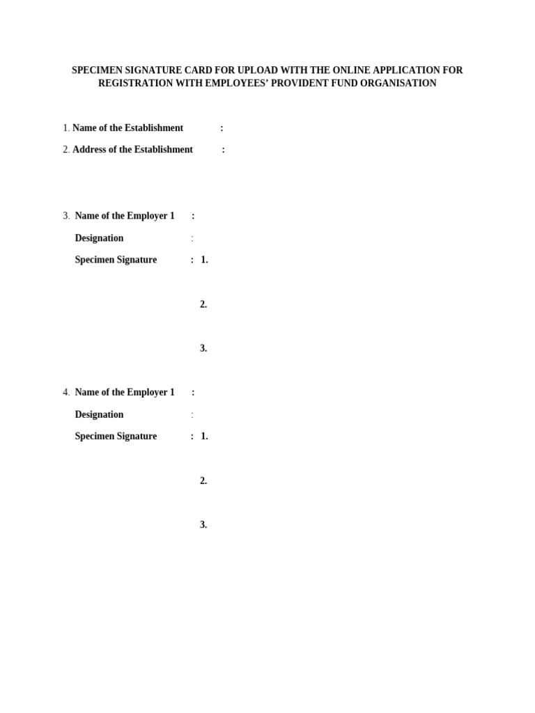 Specimen Signature Cards | PDF
