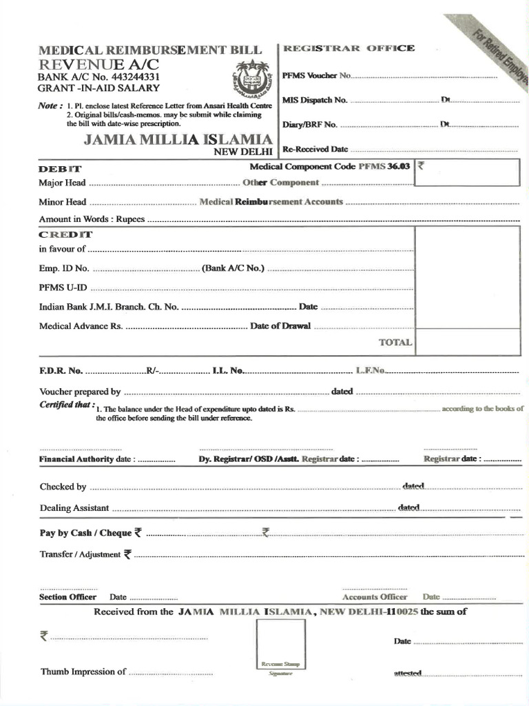 Medical Reumbursement Forms For Retirements | PDF