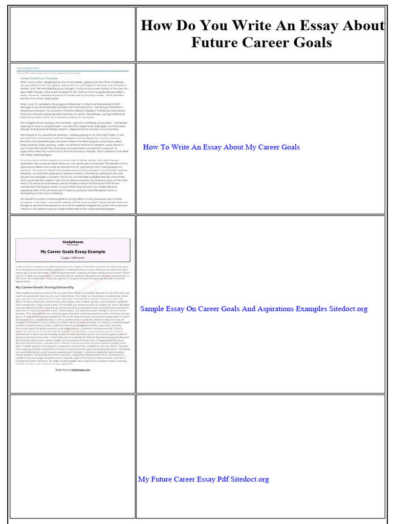 How Do You Write an Essay About Future Career Goals | PDF | Essays | Goal