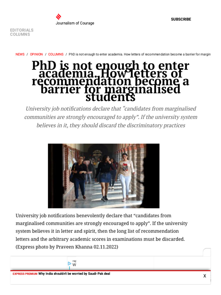 PHD Is Not Enough To Enter Academia. How Letters of Recommendation ...