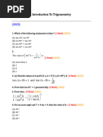 Introduction To Trigonometry 10 CLASS PYQ | PDF | Trigonometry ...