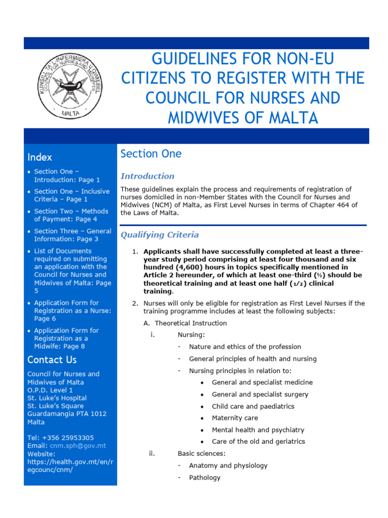 Malta Nmc Checklist | PDF | Midwife | Nursing