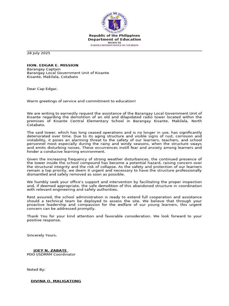 Tower Demolition Letter Request | PDF