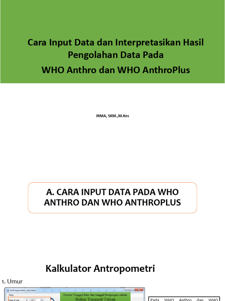 Input Data WHO Anthro dan Interpretasi | PDF