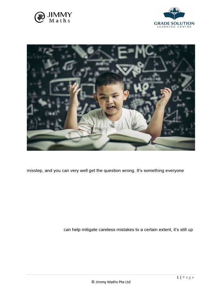 Careless Mistakes in Math What They Are and How To Avoid Them | PDF ...