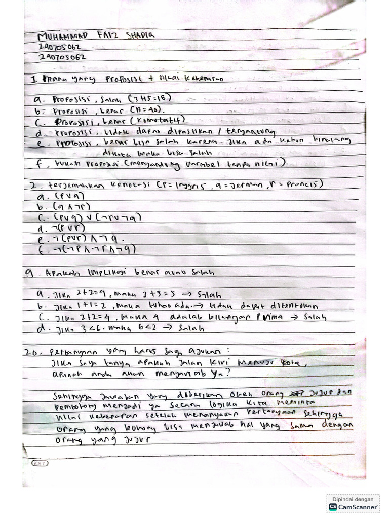Muhammad Faiz Shadiq 240705062 Matematik | PDF