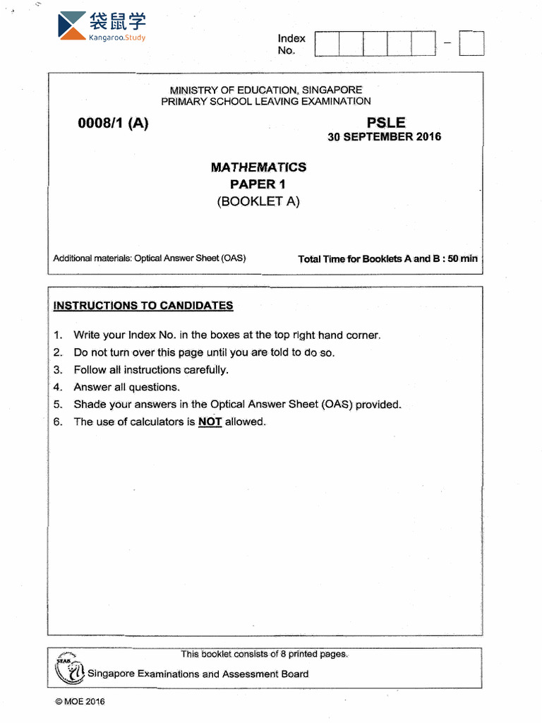 PSLE Math 2016 | PDF | Elementary Geometry | Euclidean Geometry