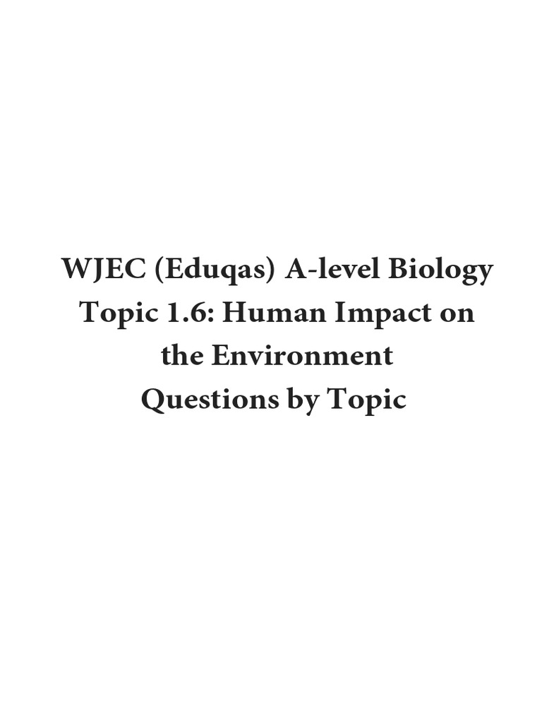 1.6. Human Impact On The Environment QP | PDF