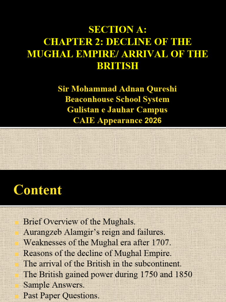 Chap 2 Decline of The Mughal Empire | PDF | Mughal Empire