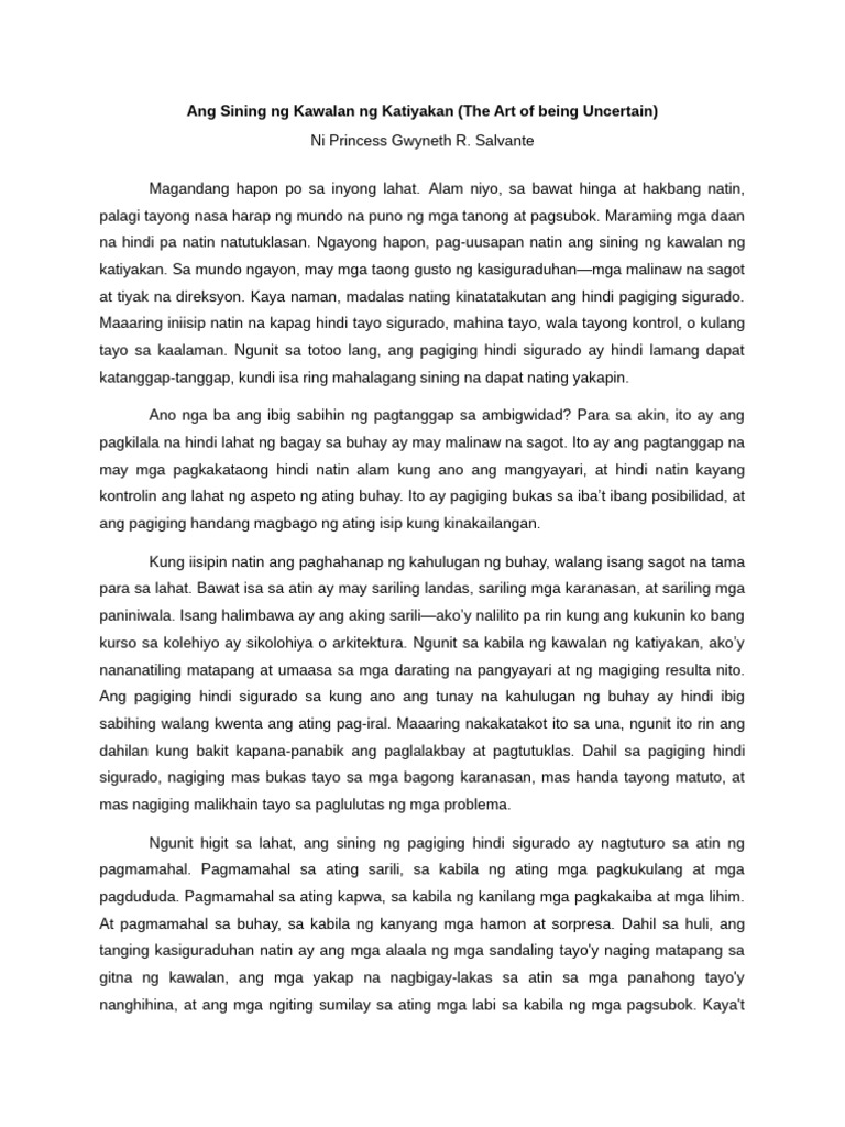 Talumpati (Filipino) | PDF