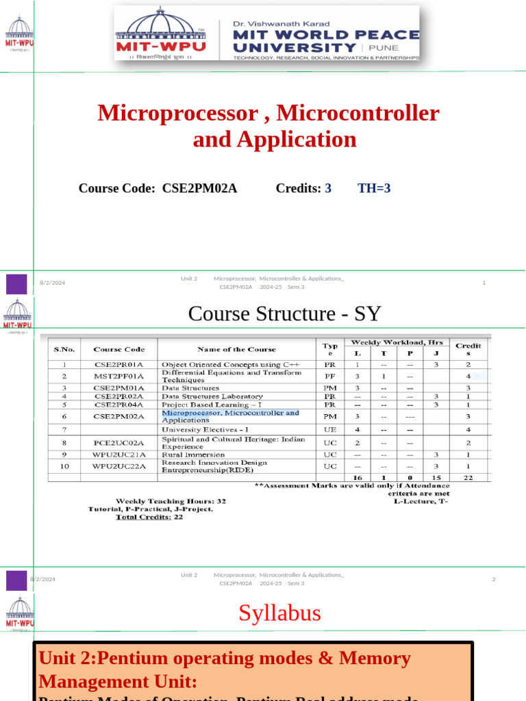 Microprocessor & Microcontroller Course Guide | PDF | Computer Data ...