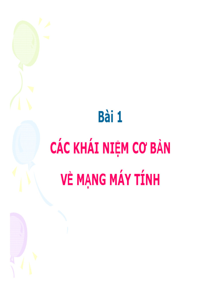 Bai So 1 - Cac Khai Niem Co Ban | PDF