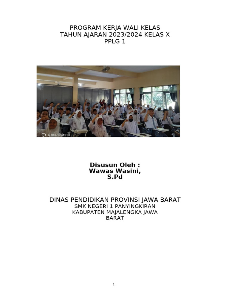 Program Kerja Wali Kelas X PPLG 1 2023/2024 | PDF