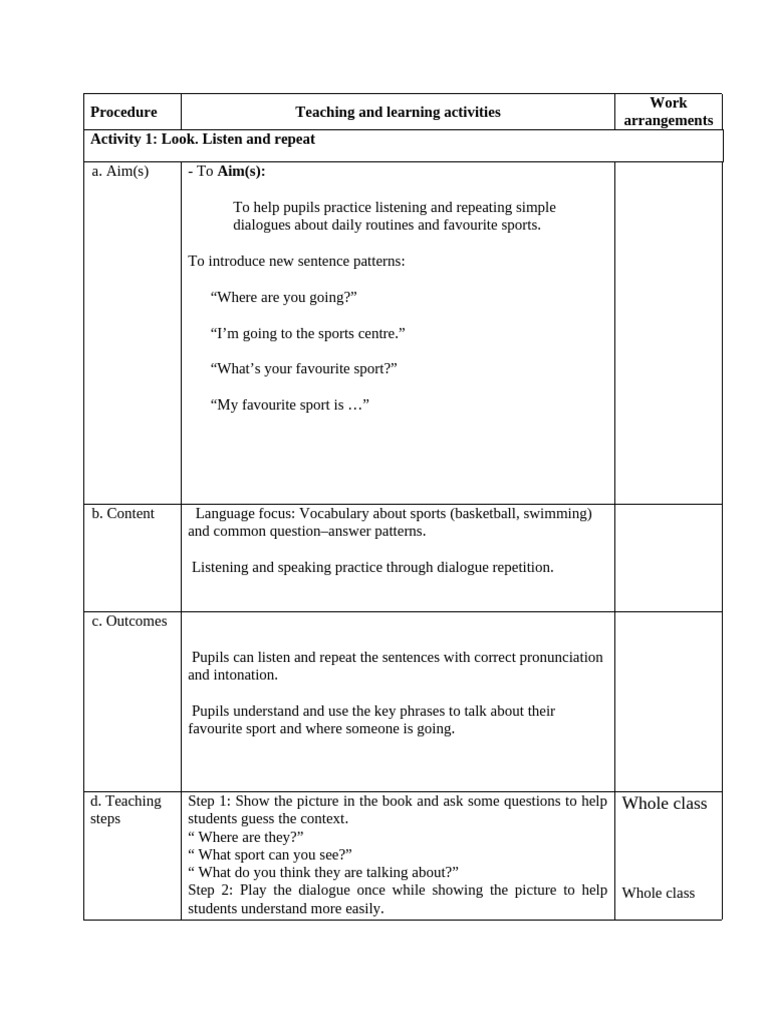 Task 1 - Look, Listen and Repeat | PDF