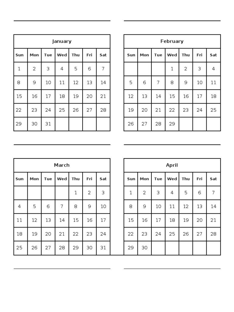 Monthly Calendar Overview | PDF