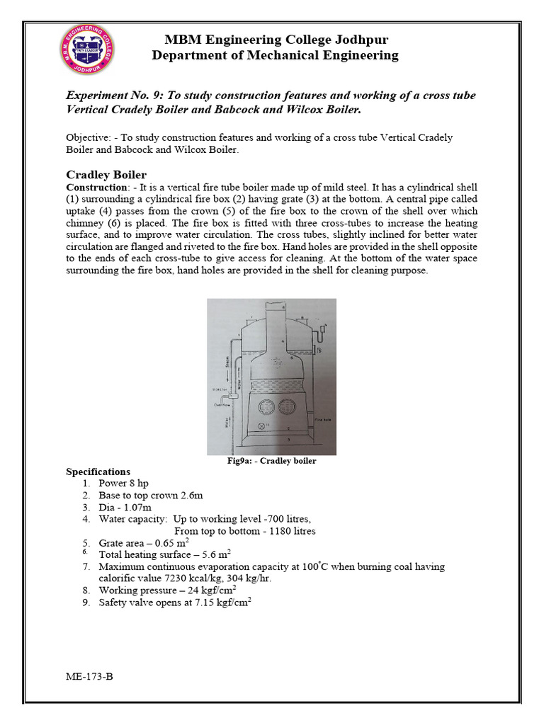 Cross Tube & Babcock Boilers Overview | PDF | Boiler | Steam