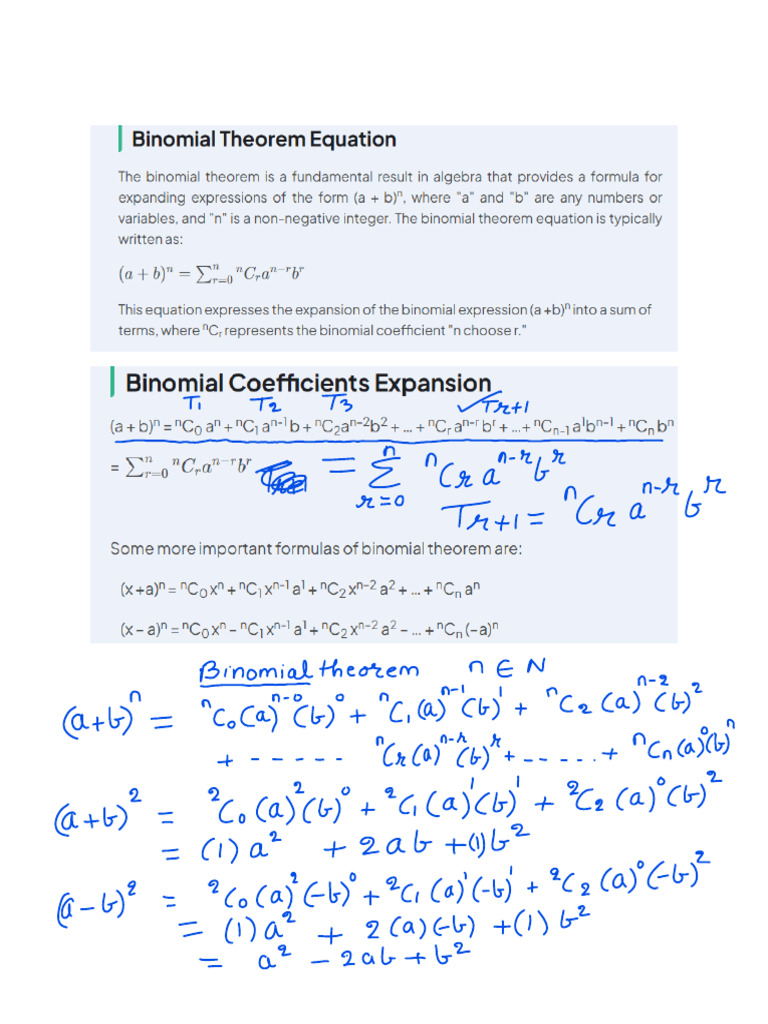 Binomial Theorem 25 Aug 2025 N | PDF