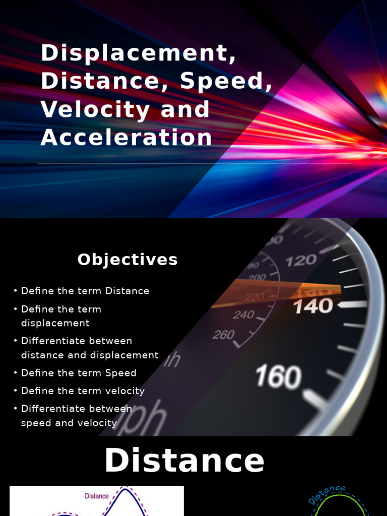 Distance, Displacement, Speed, and Velocity | PDF