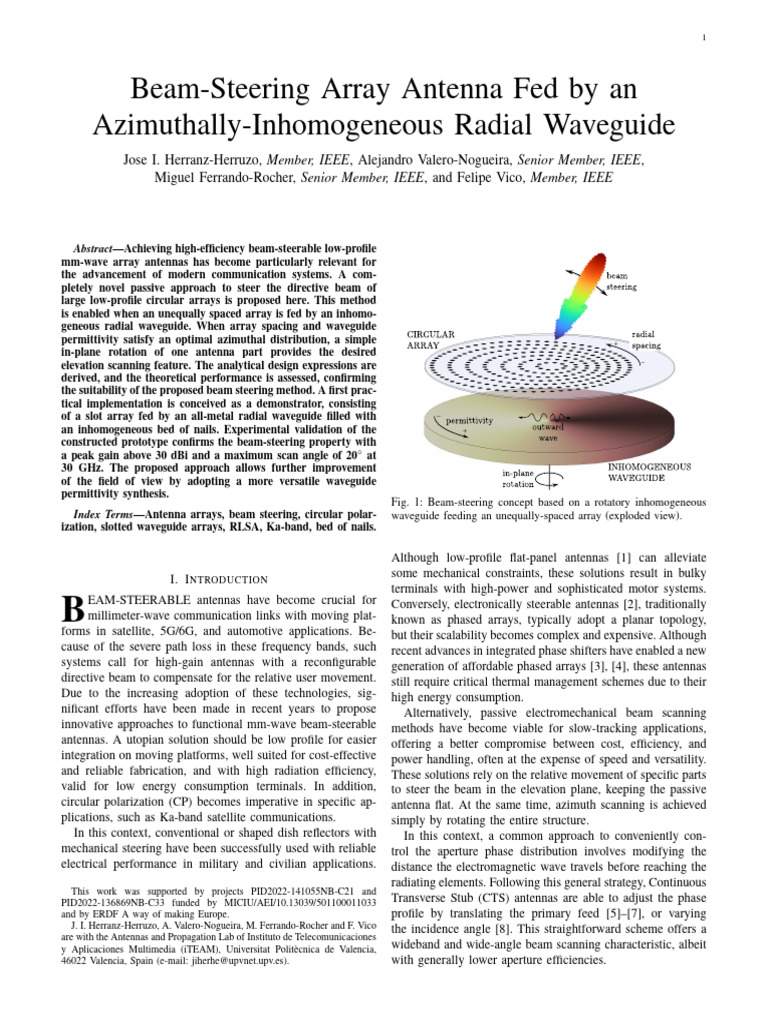 Beam-Steering Array Antenna Fed by An Azimuthally-Inhomogeneous Radial ...