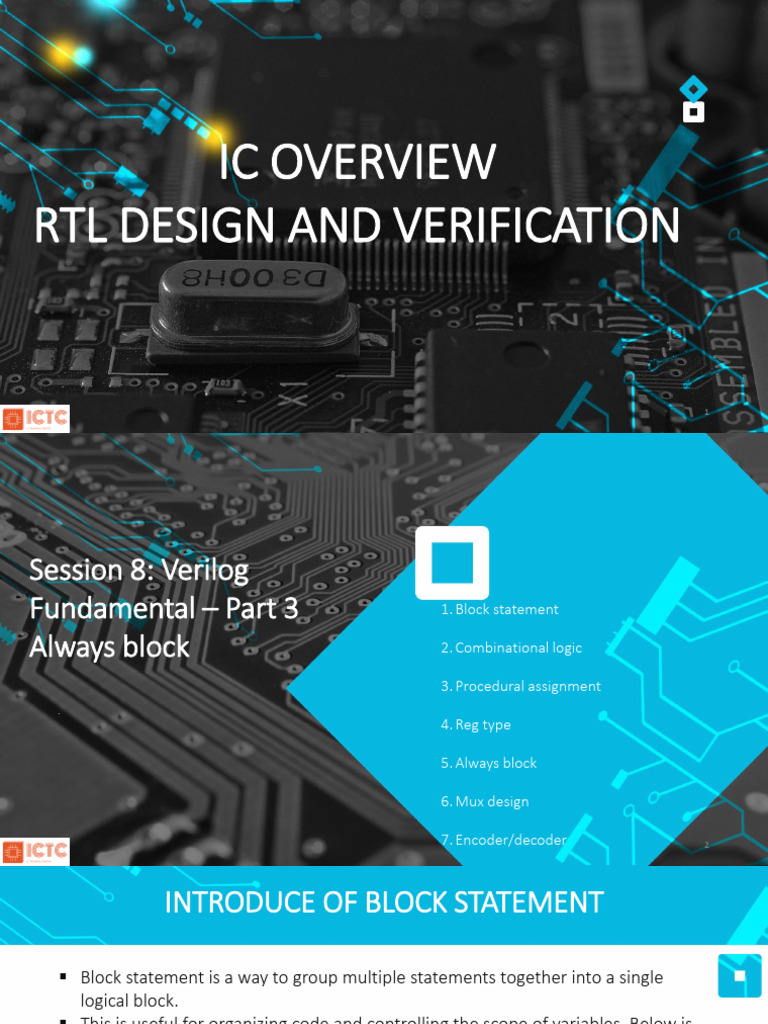 Ic Overview Session8 Verilog Part3 Always | PDF | Logic Gate | Logic Synthesis