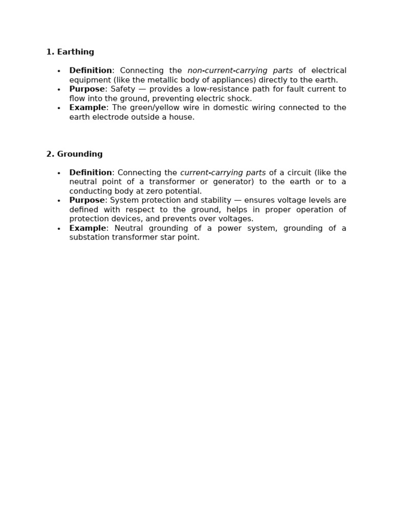 Difference Between Grounding and Earthing | PDF