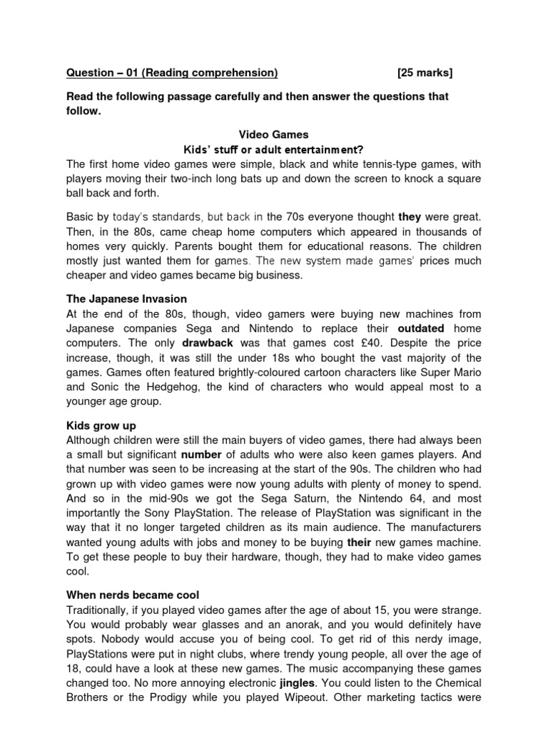 S3 - Reading & Writing | PDF | Marathon | Video Games