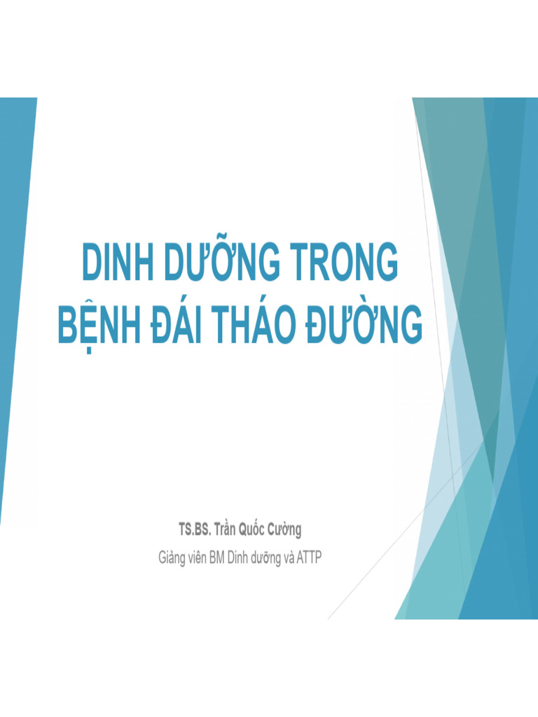 Dinh Dưỡng Trong Bệnh Đái Tháo Đường | PDF