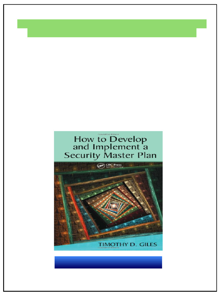 How To Develop and Implement A Security Master Plan 1st Edition Timothy ...