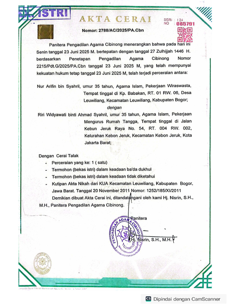 Akta Cerai | PDF
