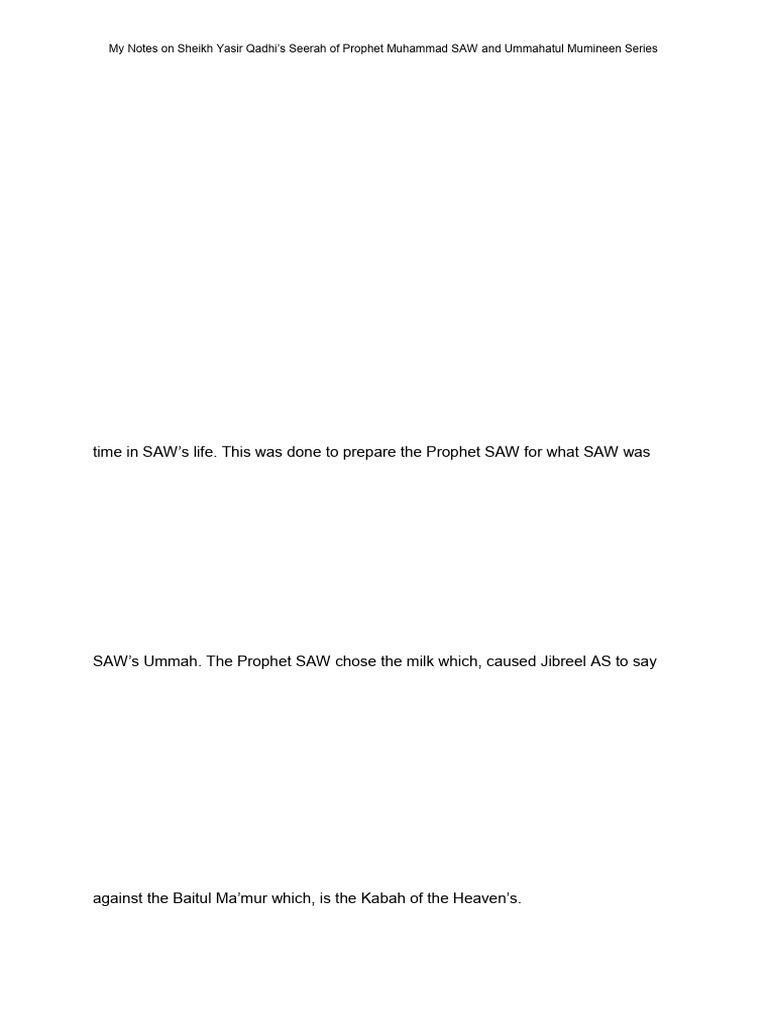 Short Seerah Notes Ep 21,22,23 (The Night Journey) | PDF | Muhammad ...