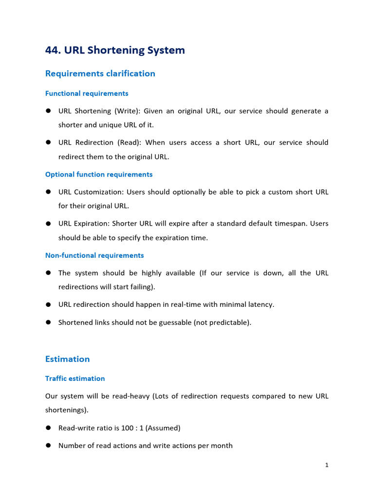 URL Shortening System Design Guide | PDF | No Sql | Databases