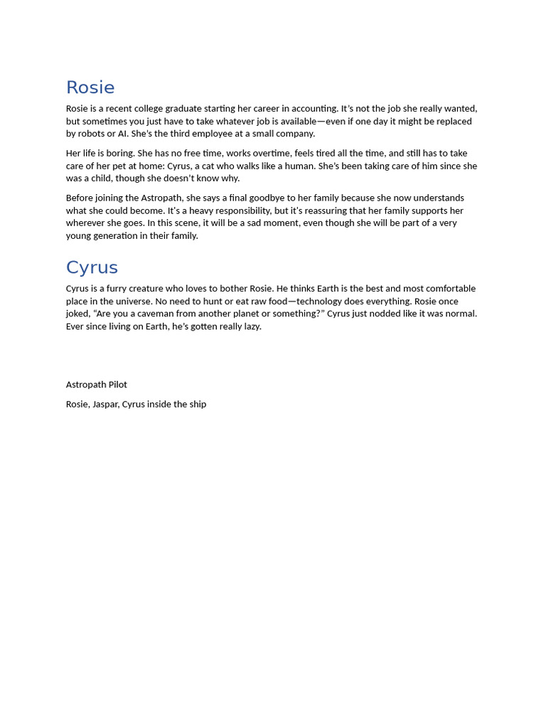 Rosie: An Accountant's Journey with Cyrus | PDF