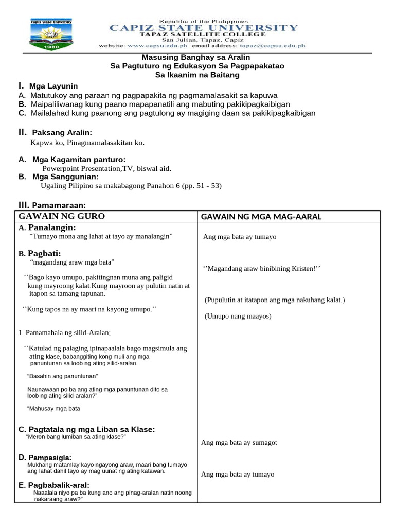 Esp Lesson Plan Grade 3 | PDF
