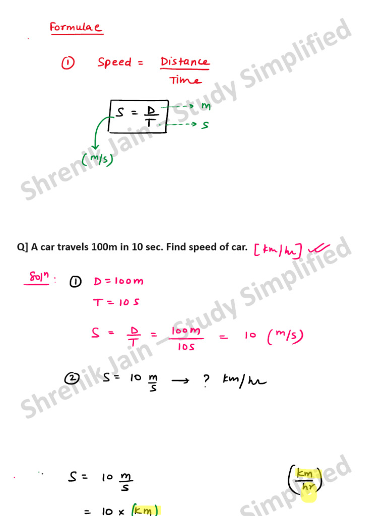 Speed and Distance Problem Solutions | PDF