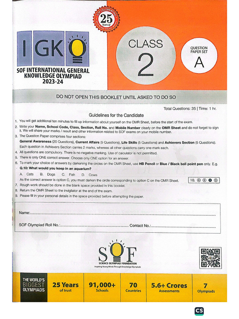 Class 2 GK 2023-24 | PDF