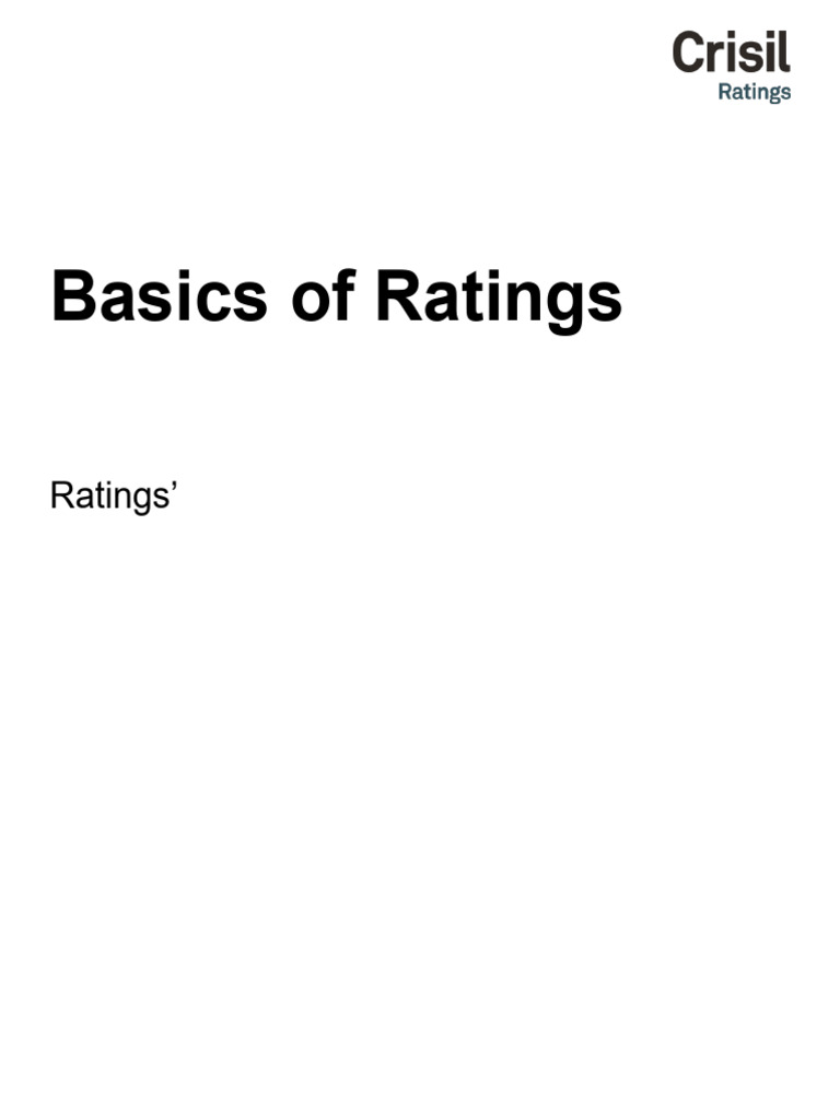 Crisil Ratings: Understanding Credit Ratings | PDF | Bond Credit Rating ...
