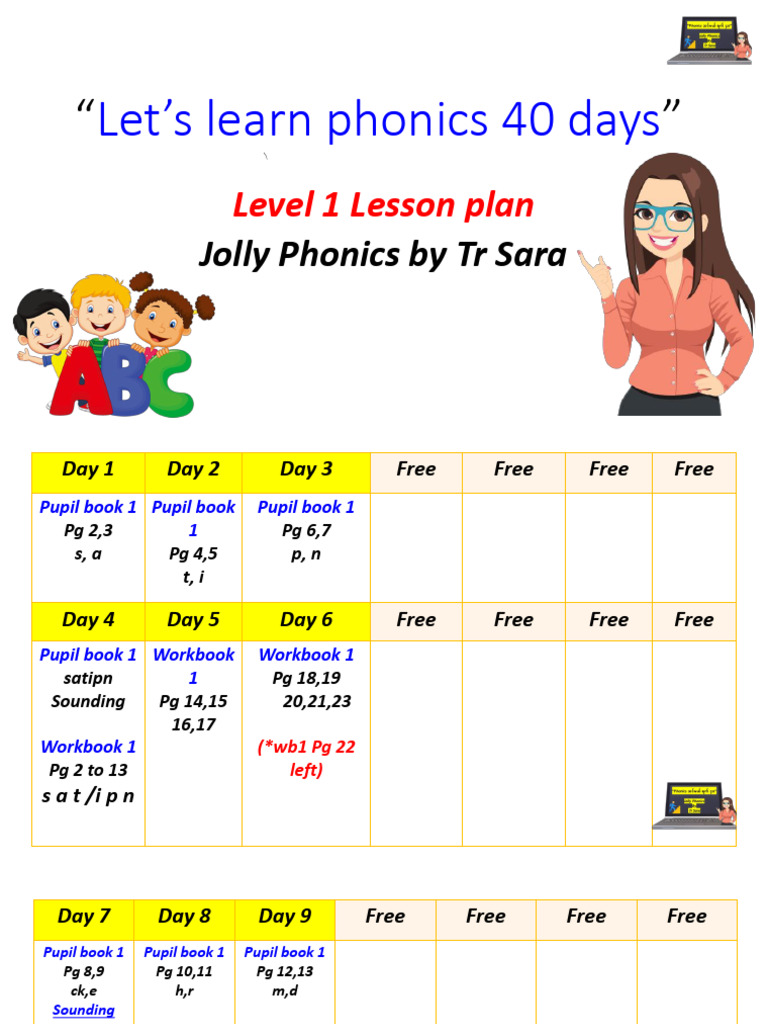 40-Day Phonics Lesson Plan | PDF | Consonant | Orthography