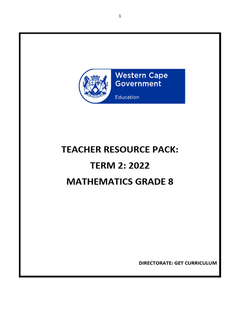 Grade 8 Term 2 Math Resource Pack | PDF | Multiplication | Exponentiation