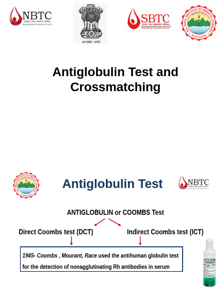 Antiglobulin Test and Crossmatch | PDF | Blood Type | Blood Plasma