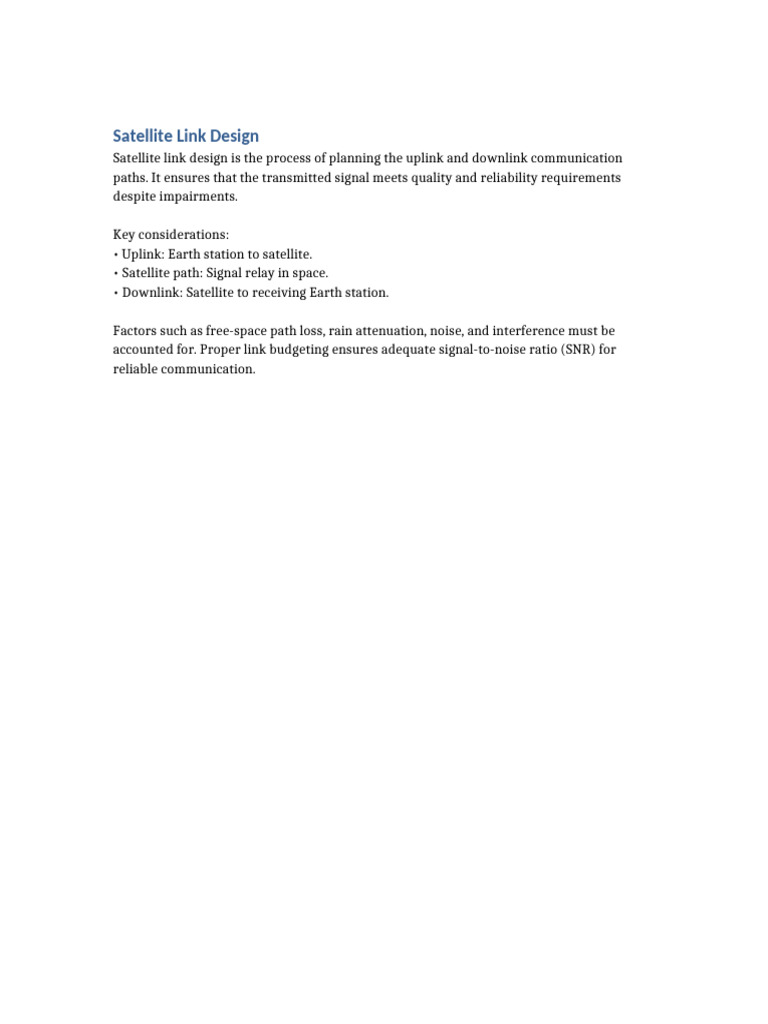 Satellite Link Design | PDF